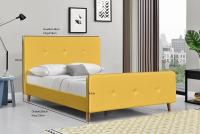 China Modern Scandinavian Bed Frame Queen Size Fabric Upholstered Bed Manufacturer for sale
