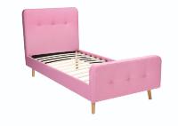 China Modern Scandinavian Bed Frame Queen Size Fabric Upholstered Bed Manufacturer for sale