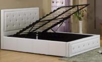 China Full Size High Headboard Gas Lift Storage Bed Leather Bed Manufacturers for sale