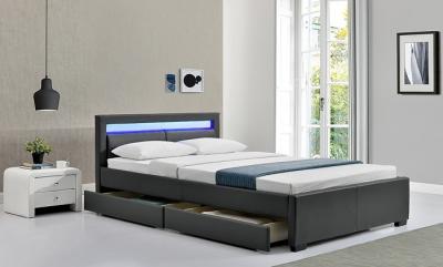 China Much color Solid back LED Upholstered  Bed comfortable for sleep FSC for sale