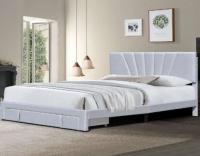 China Modern Leather Fabric Upholstered Storage Bed Grey Color With Drawer for sale