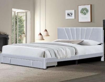 China Modern Leather Fabric Upholstered Storage Bed Grey Color With Drawer for sale