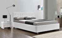 China Write/Black Upholstered Bed Manufacturer PU Leather Queen Size 50pcs MOQ for sale
