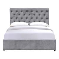 China Lift Up Storage Bed Full Size Linen Upholstered Bed Frame with Hydraulic Storage for sale