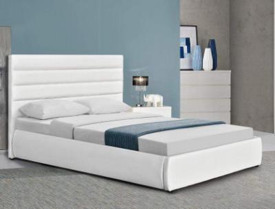China Modern Upholstered Platform Bed With White Headboard 50pcs MOQ for sale
