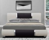 China Minimalist Fashion Design Leather Bed Manufacturers Black And White PU Curve Bedstead for sale