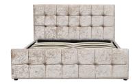 China Queen Size Wood Storage Bed Frame Fabric Velvet Modern Upholstered Bed Manufacturer for sale