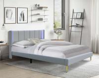 China Wholesale Handmade Upholstered Platform Bed With Colourful Light Headboard for sale