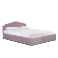 China Romantic Pink Upholstered Bed Frame Plywood Queen Size Bed Frame For Bedroom for sale