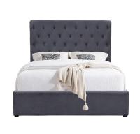 China Upholstered Gas Lift, Wooden Platform Bed with Hydraulic Storage System for sale