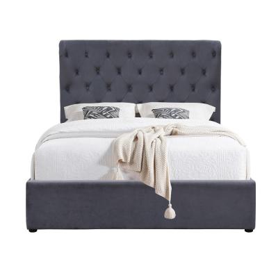 China Upholstered Gas Lift, Wooden Platform Bed with Hydraulic Storage System for sale