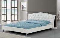 China White Morden Faux Leather Plywood Bed Frame Single Double King Size Wholesale for sale