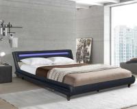 China Classic Luxury Faux Leather Light Up Upholstered Bed Scratch resistant  OEM ODM for sale