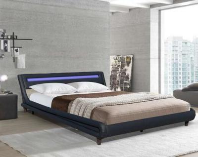 China Classic Luxury Faux Leather Light Up Upholstered Bed Scratch resistant  OEM ODM for sale