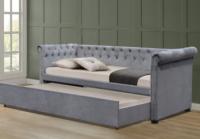 China Grey Colour Multifunctional Upholstered Trundle Daybed With Storage for sale