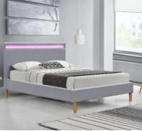 China Minimalistic Contemporary LED Upholstered Bed  Assemble Easily Customized Size for sale