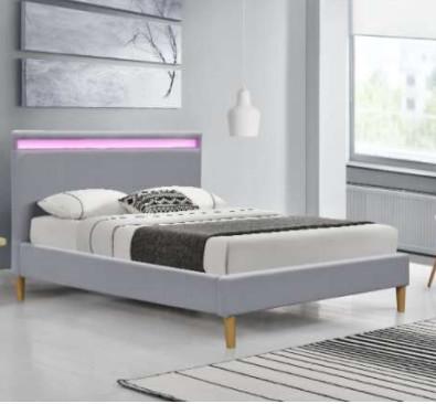 China Minimalistic Contemporary LED Upholstered Bed  Assemble Easily Customized Size for sale