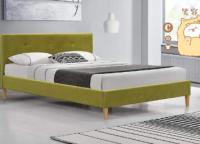 China Green Crushed Velvet Platform Bed Frame Double Size With Headboard Wholesale for sale