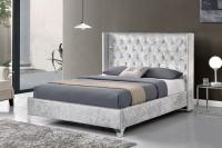 China CE  Upholstered Bed Frame Plywood King Size Bed Frame With Wings for sale