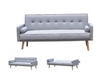 China Modern Grey Fabric Sofa Bed Foldable Reclining Positions Europe Style for sale