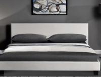 China Europen Style Upholstered Platform Bed Light Brown Linen Fabric for sale