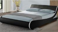 China Upholstered Bed Frame Italian PU Tufted On Headboard King Size for sale