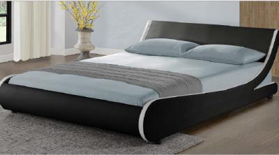 China Upholstered Bed Frame Italian PU Tufted On Headboard King Size for sale