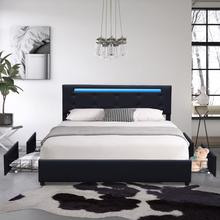 China Customizable Padded Double Bed Upholstered Bed Frame Structure Double Size for sale