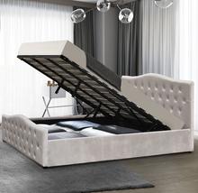 China White Double Size Oem Upholstered Bed Frame Low Profile Full for sale