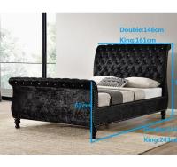 China Headboard Assembly Black Upholstered Bed Frame Queen Oem for sale