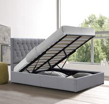 China Platform Non Toxic Upholstered Bed Frame With Assembly Required Slats Included for sale