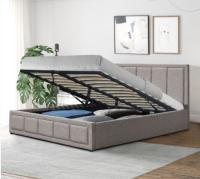 China Double Size 4ft6 Upholstered Modern Bed Frame Headboard Lift Up Storage for sale