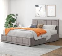 China Double Size 4ft6 Upholstered Modern Bed Frame Headboard Lift Up Storage for sale