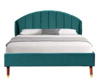 China Design Modern Oem Upholstered Wood Bed Frame Double Size Velvet Plywood for sale