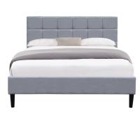 China Twin / Full / Queen Upholstered Platform Bed Frame With Fabric Headboard Wooden Slat for sale