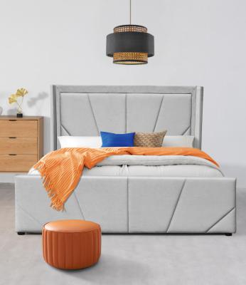 China Easy Assemble Gas Lift Storage Bed With Wing Headboard for sale