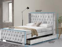 China Tufted Buttons Queen Upholstered Storage Platform Bed Four Drawers for sale
