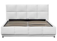 China Double Size White PU Leather LED Light Gas Lift Storage Bed  For Bedroom for sale