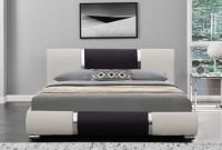China Upholstered Full Size Platform Bed, Faux Leather Bedframe with Headboard, Save Space for sale