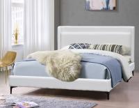 China Modern Wingback Headboard Bed Frame Upholstered Queen Size With Metal Feet for sale