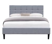 China Double Size Low Profile Upholstered Bed Frame Linen Grey Fabric 8 Inch Legs for sale