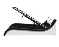 China White And Black Oem Double Bed Gas Lift Frame Faux Leather Bsci for sale