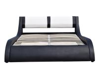 China White And Black Oem Double Bed Gas Lift Frame Faux Leather Bsci for sale