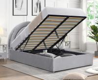 China Boucle Gas Lift Storage Bed Frame with Hydraulic Storage,No Box Spring Needed for sale