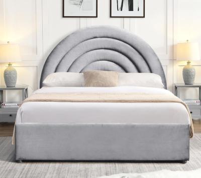 China Boucle Gas Lift Storage Bed Frame with Hydraulic Storage,No Box Spring Needed for sale