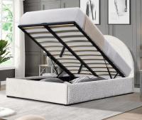 China Boucle Gas Lift Storage Bed Frame with Hydraulic Storage,No Box Spring Needed for sale