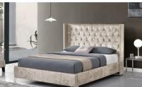 China CE  Upholstered Bed Frame Plywood King Size Bed Frame With Wings for sale