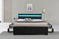 China LED Upholstered Bed Has Led Lights To Help You Sleep And Contains Four Storage Drawers for sale