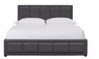 China Upholstered Full beds Gas Lift Up Storage Platform Bed Frame with Wooden Slat Support for sale