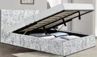 China Sliver  Crushed Velevt  Gas Lift Bed Frame  For Bed for sale